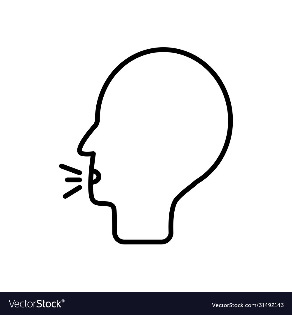 Voice recognition concept head with expression Vector Image