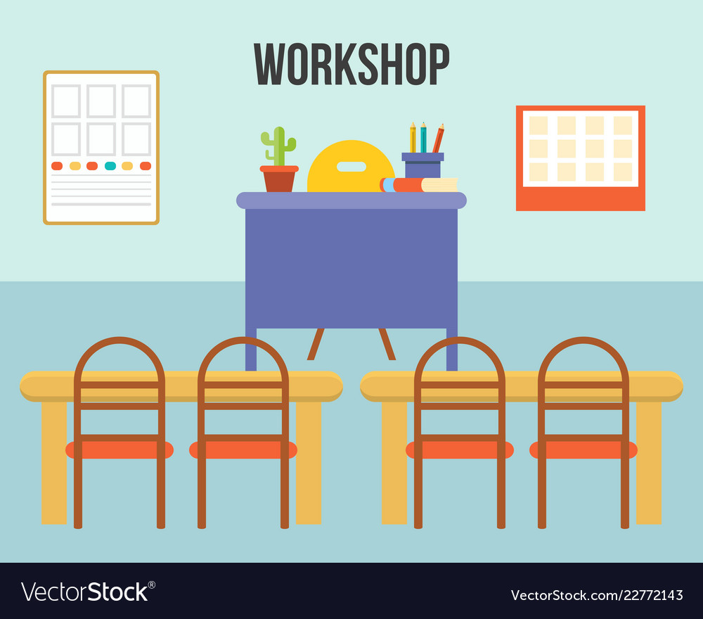 Workshop concept empty classroom or study room Vector Image