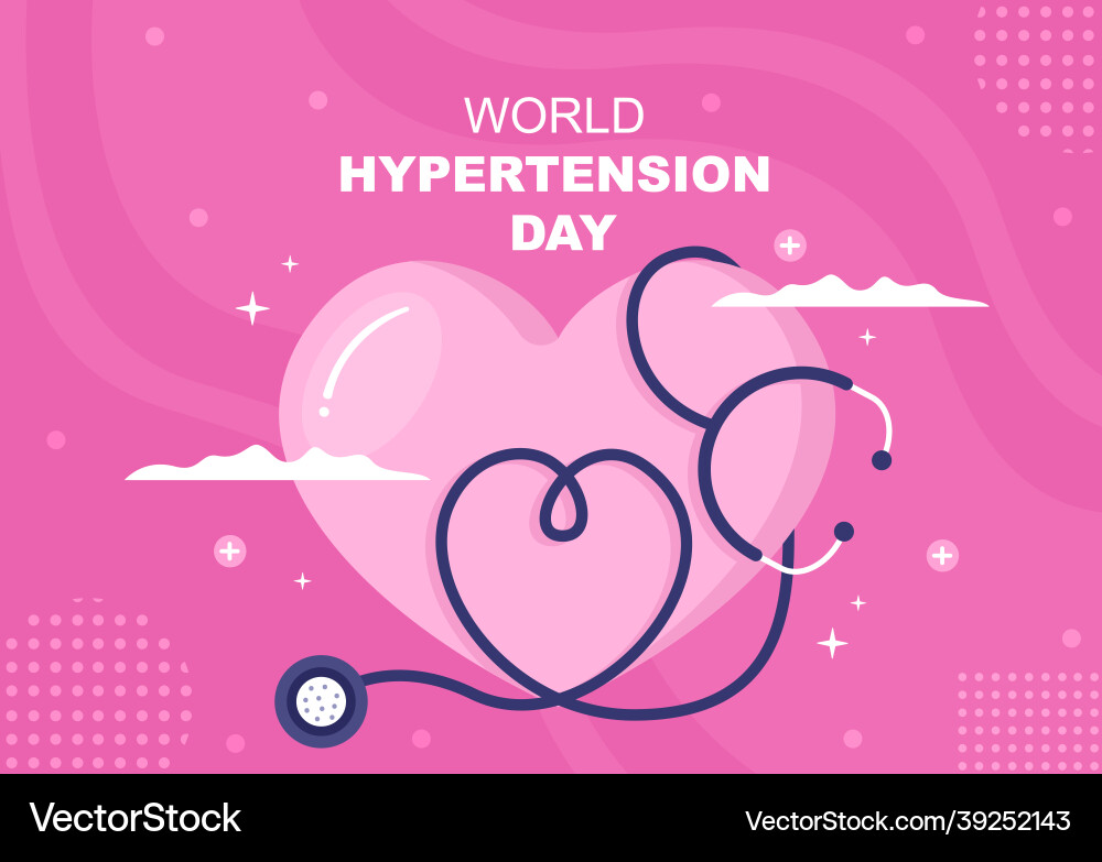 World hypertension day commemorated every may 17 Vector Image