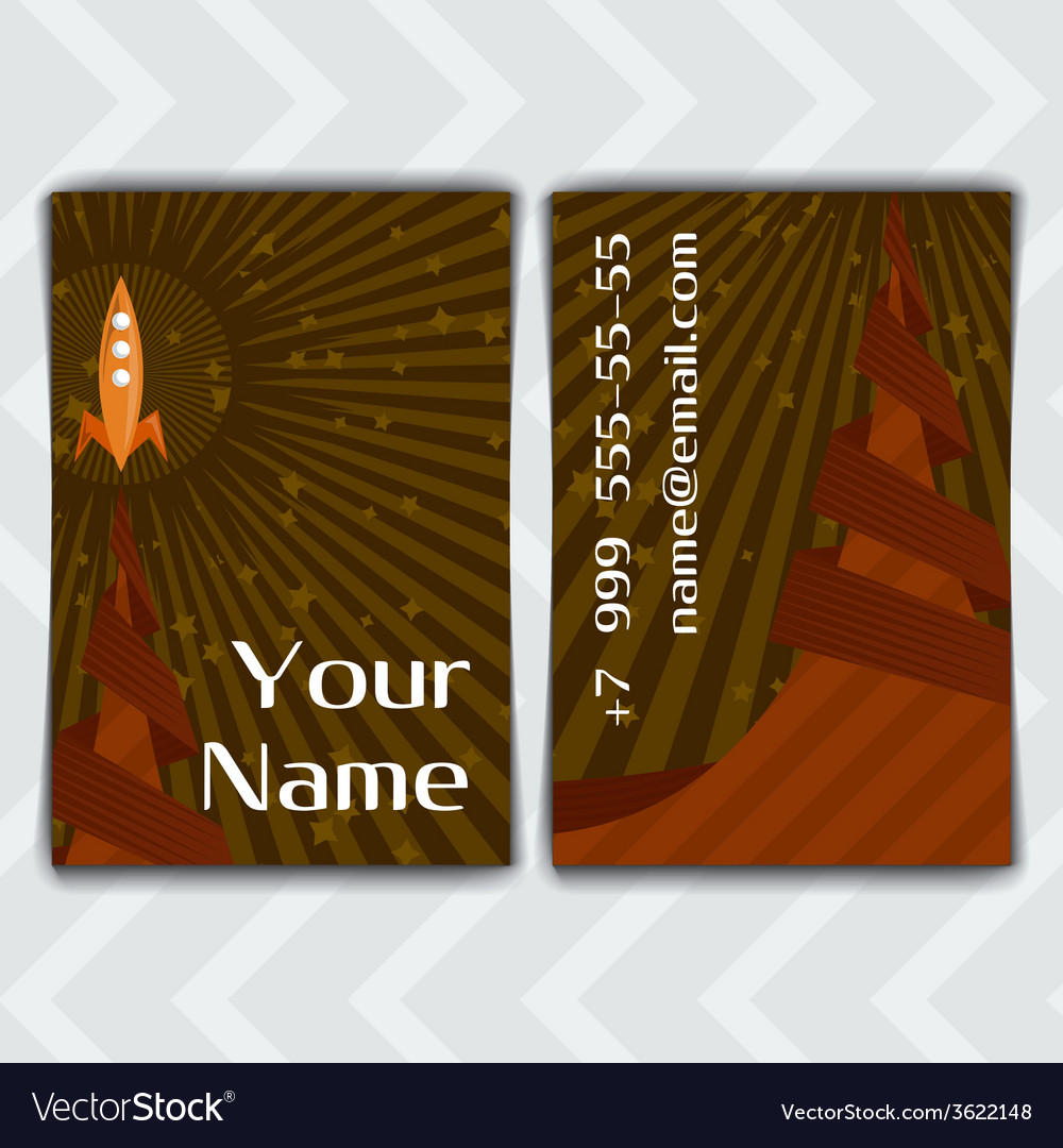 A cards with rocket Royalty Free Vector Image - VectorStock