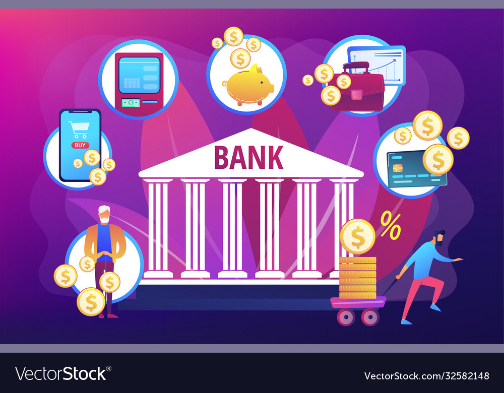 Banking operations concept Royalty Free Vector Image