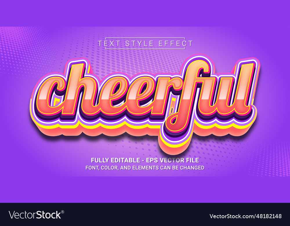 Cheerful text style effect editable graphic Vector Image