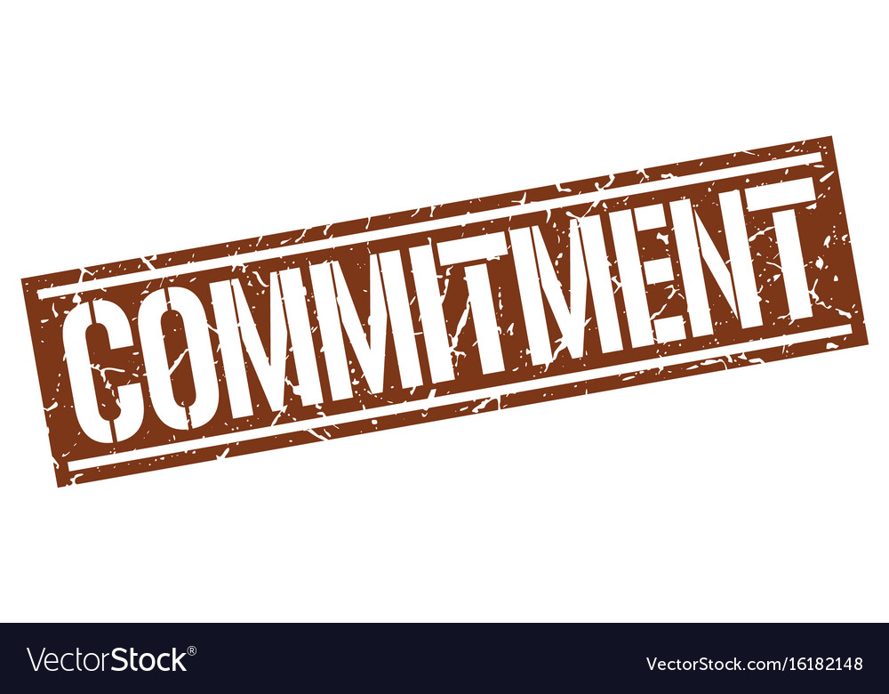 Commitment square grunge stamp Royalty Free Vector Image
