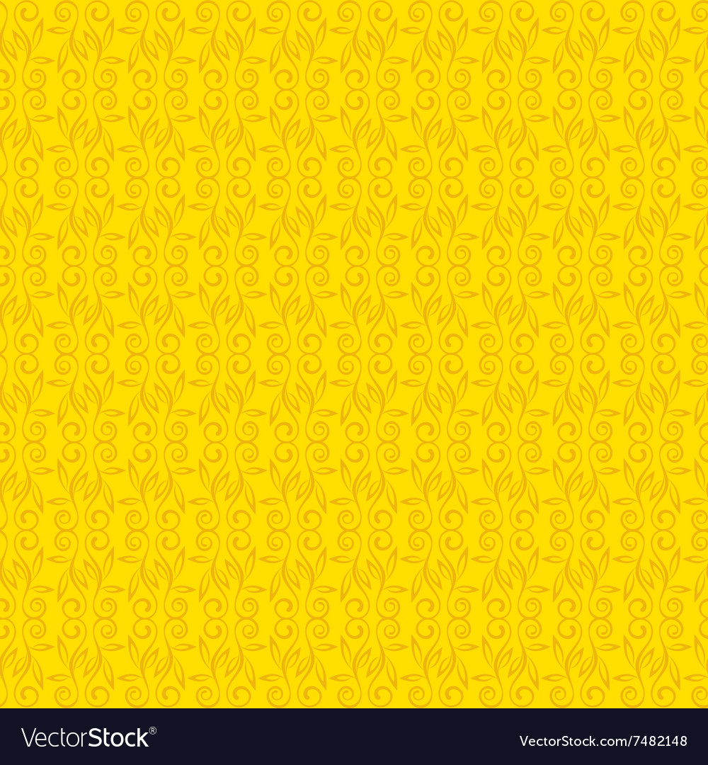Creative leaf branch pattern yellow background Vector Image