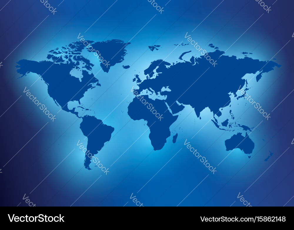 Dark blue background with map of the world Vector Image