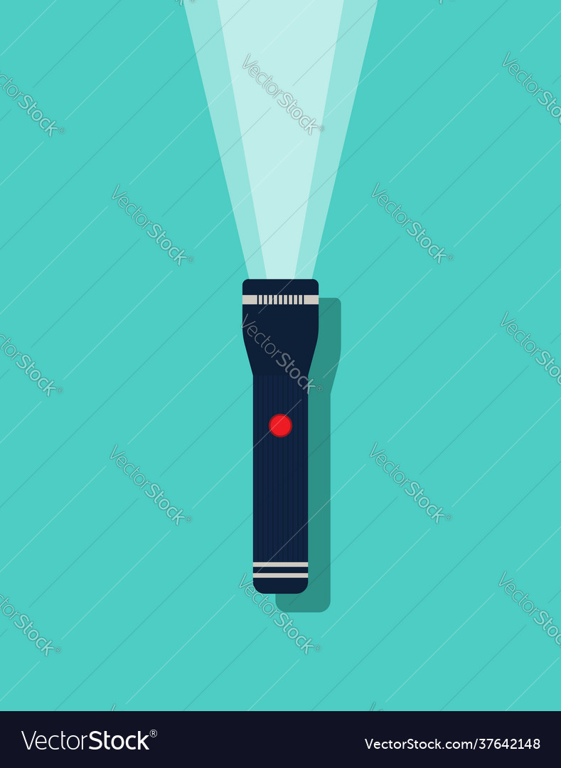 Flashlight icon beam light from lantern torch Vector Image