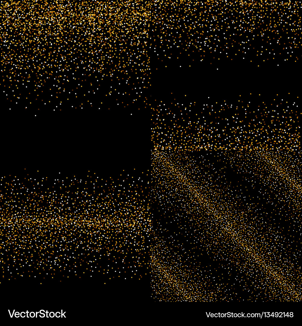 Golden grain textures gold confetti rain on black Vector Image
