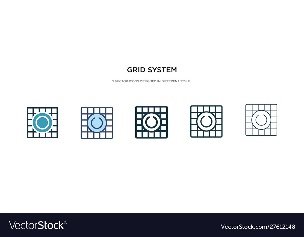 Grid system icon in different style two colored Vector Image