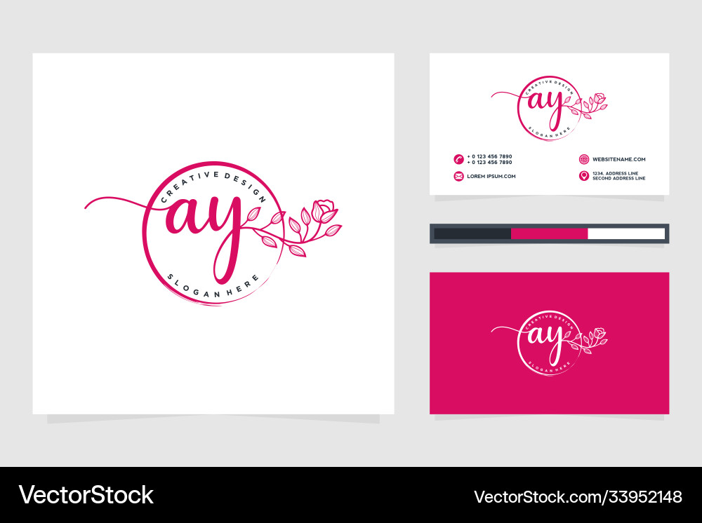 Initial ay feminine logo collections and business Vector Image