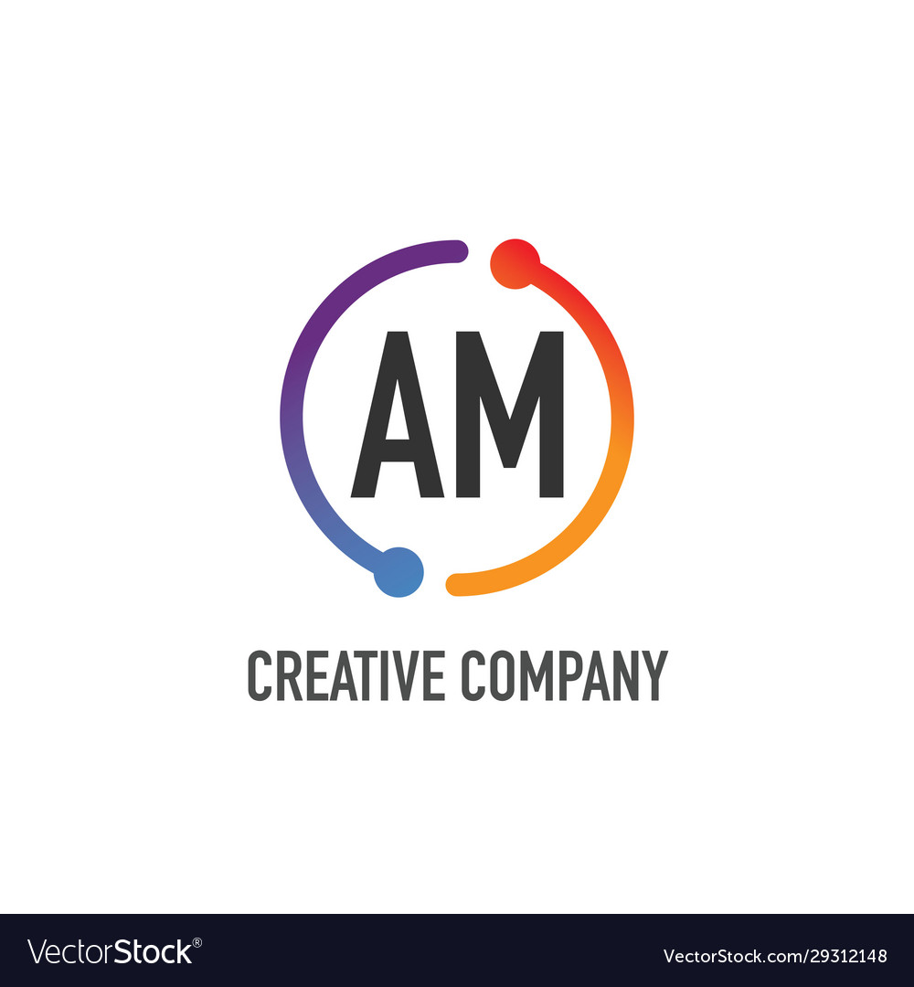 Initial letter am creative circle logo design Vector Image