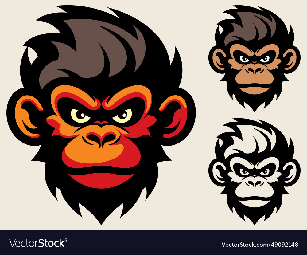 Mean monkey mascot Royalty Free Vector Image - VectorStock