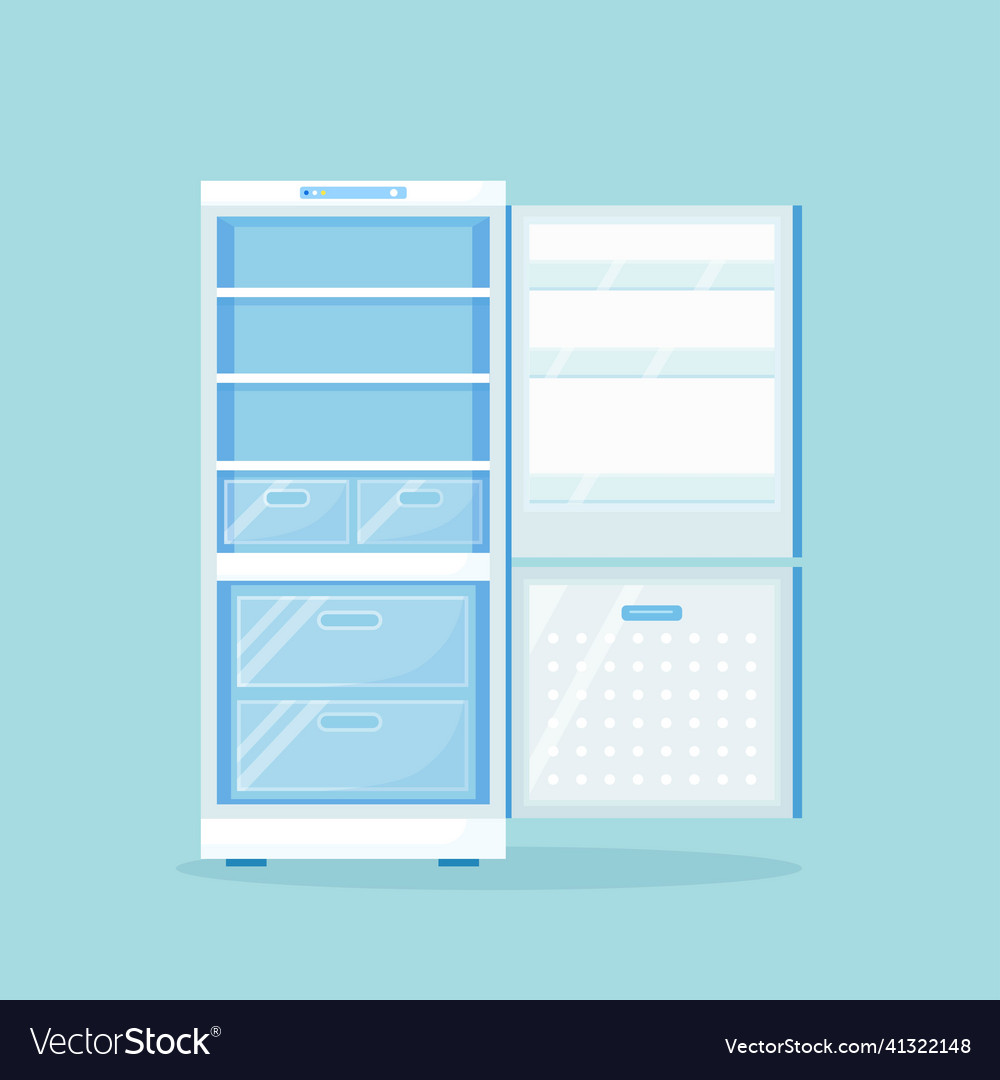 Opened empty refrigerator for different healthy Vector Image