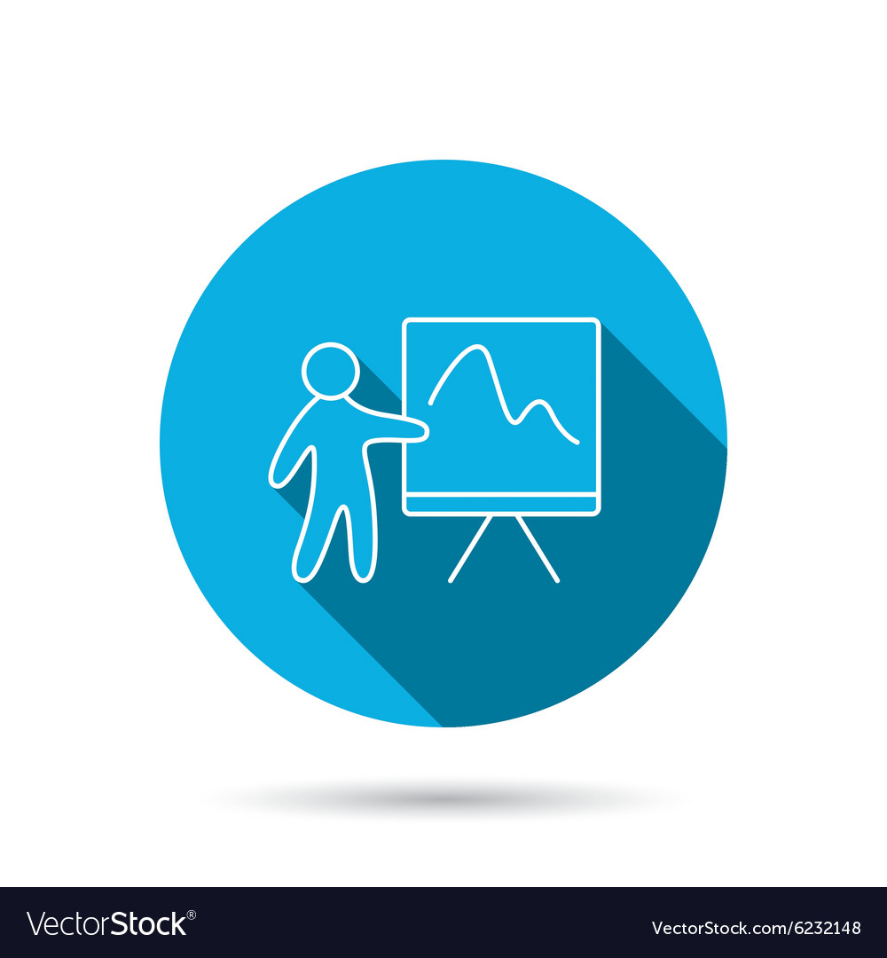Presentation icon statistics chart sign Royalty Free Vector