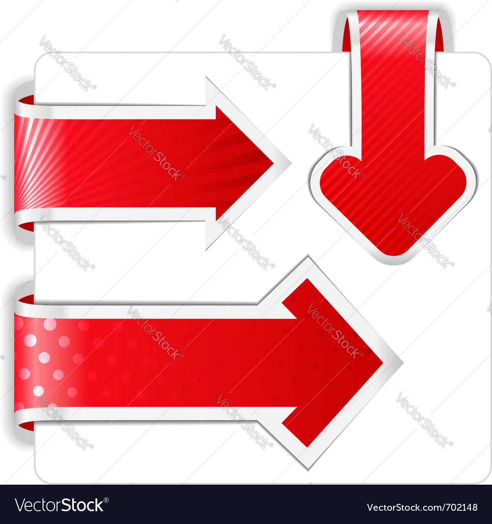 Red arrows Royalty Free Vector Image - VectorStock