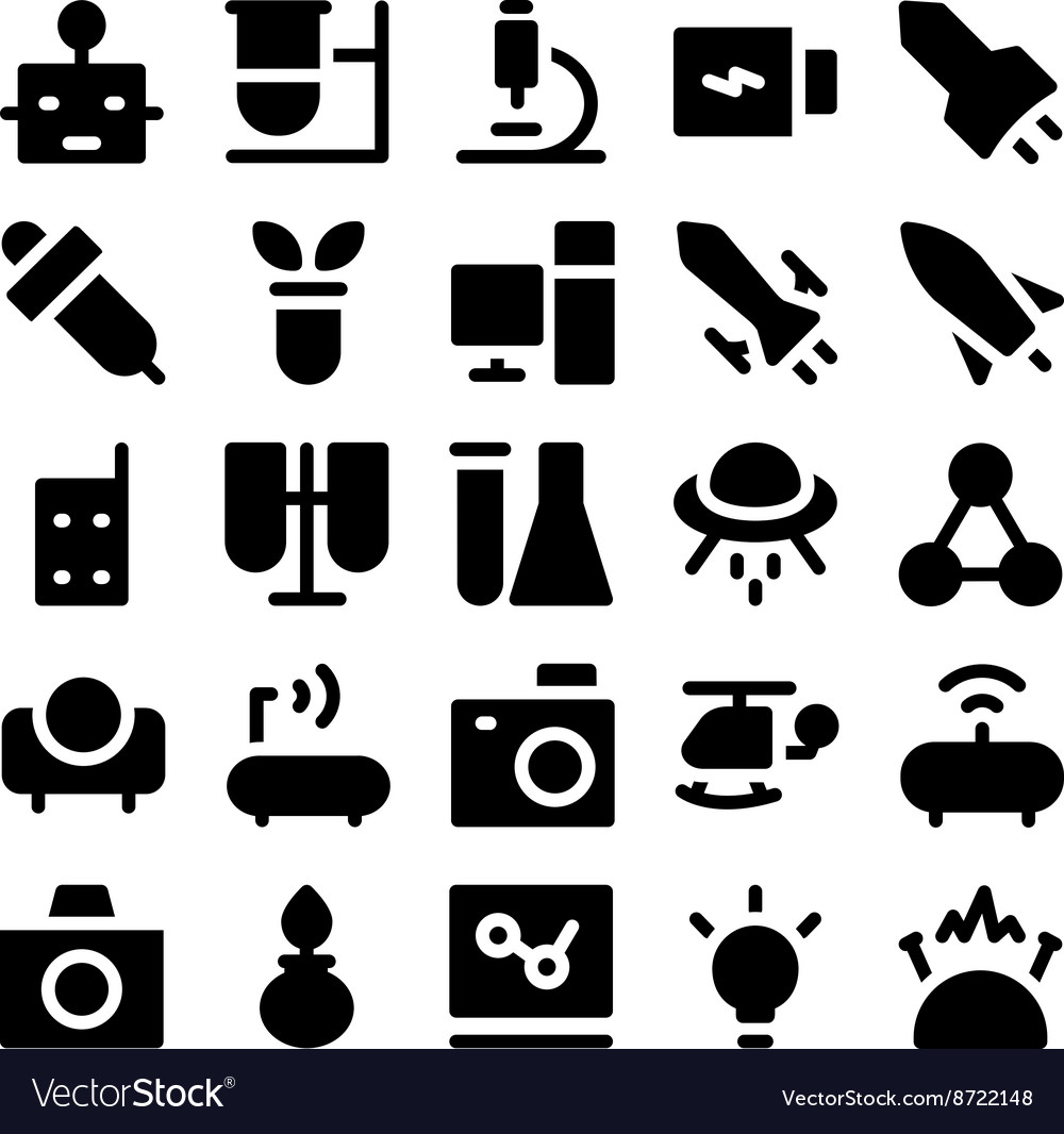 Science icons 4 Royalty Free Vector Image - VectorStock