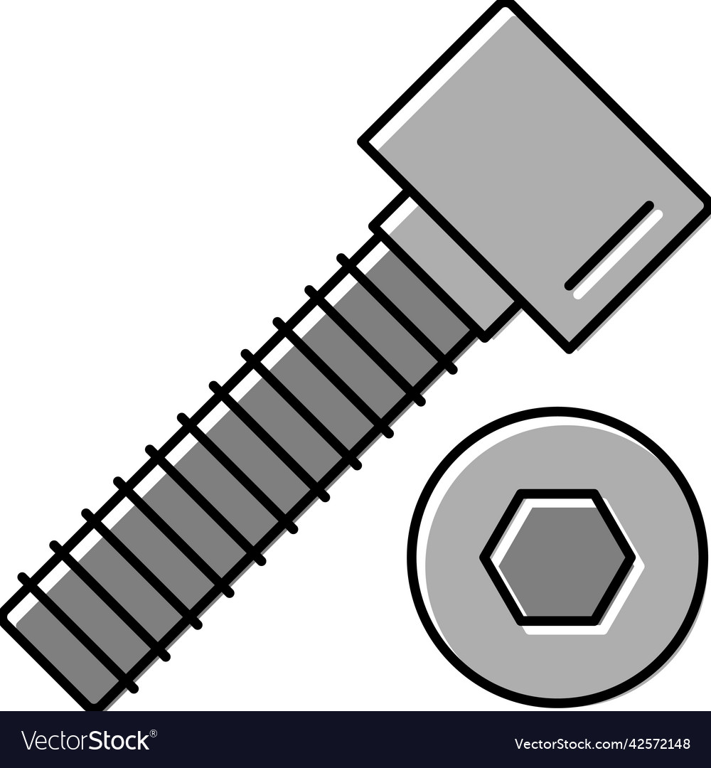 Socket head screw color icon Royalty Free Vector Image Socket head screw color icon Royalty Free Vector Image