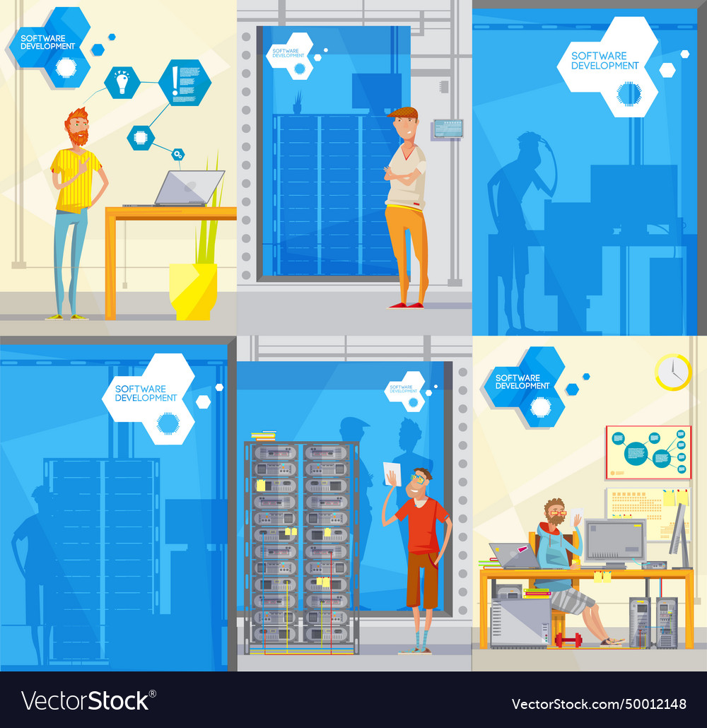 Software development posters set Royalty Free Vector Image
