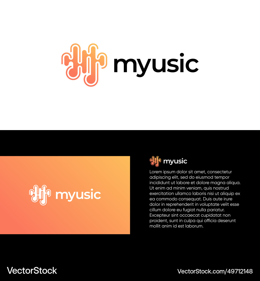 Sound wave logo music symbols Royalty Free Vector Image
