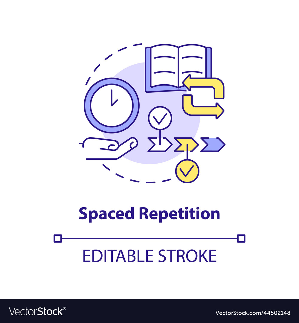 Space repetition concept icon Royalty Free Vector Image