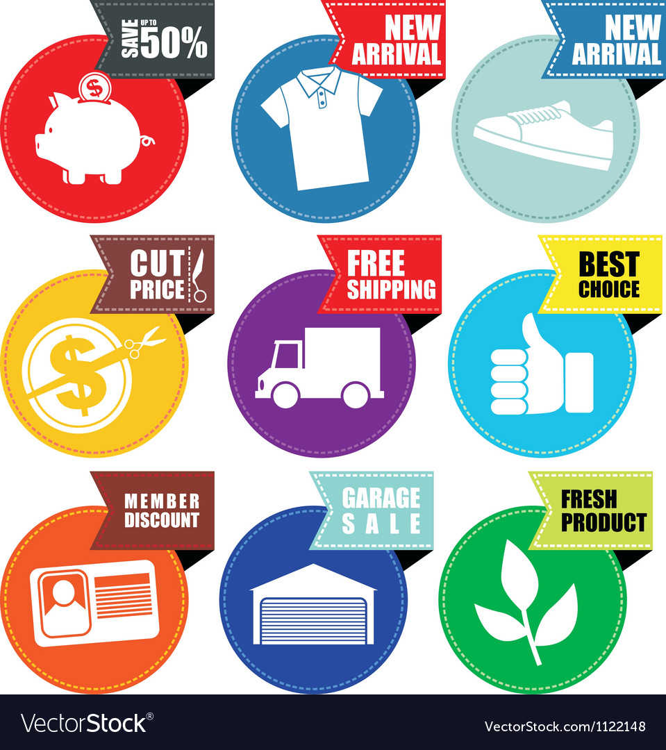 Store promotion label Royalty Free Vector Image