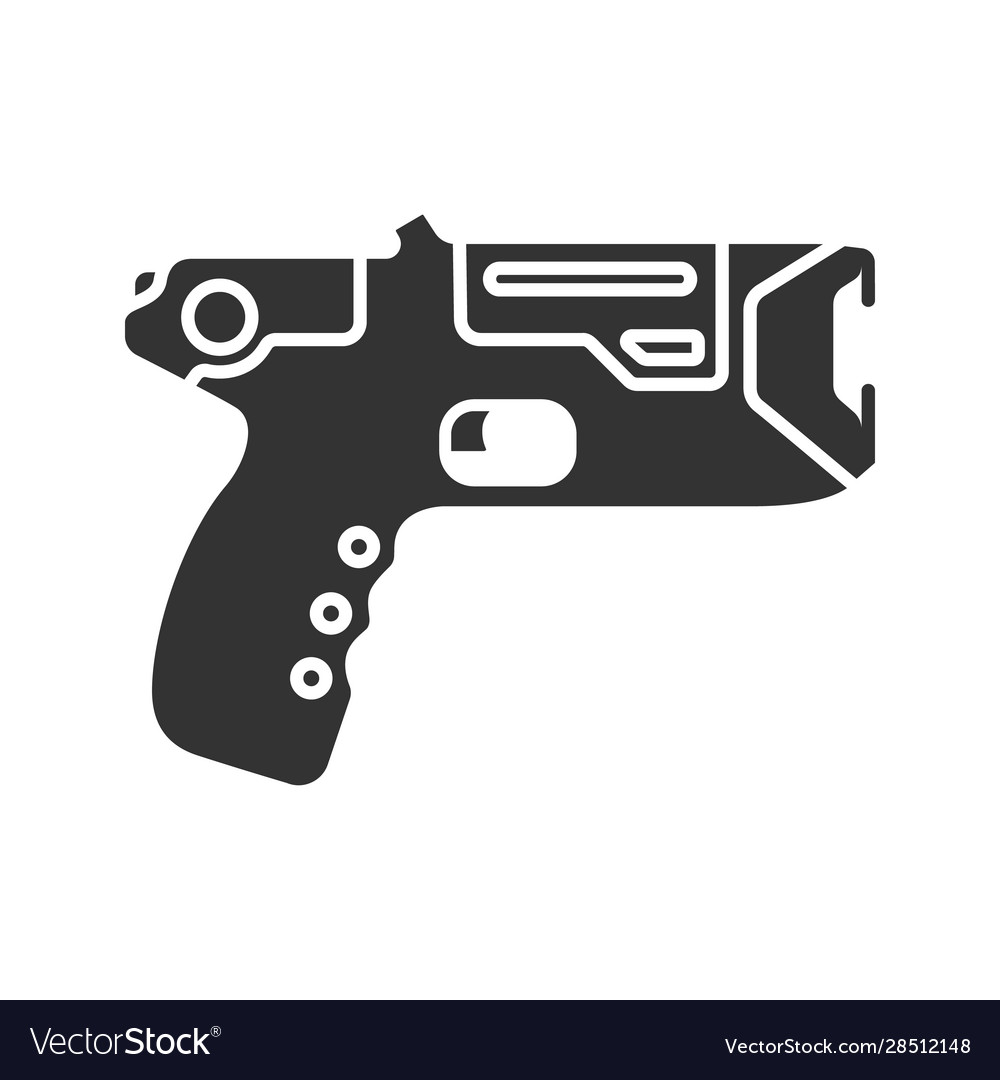 Taser glyph icon Royalty Free Vector Image - VectorStock
