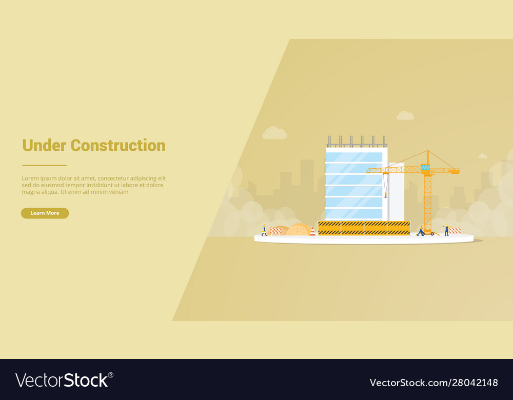 Under construction development with unfinished Vector Image