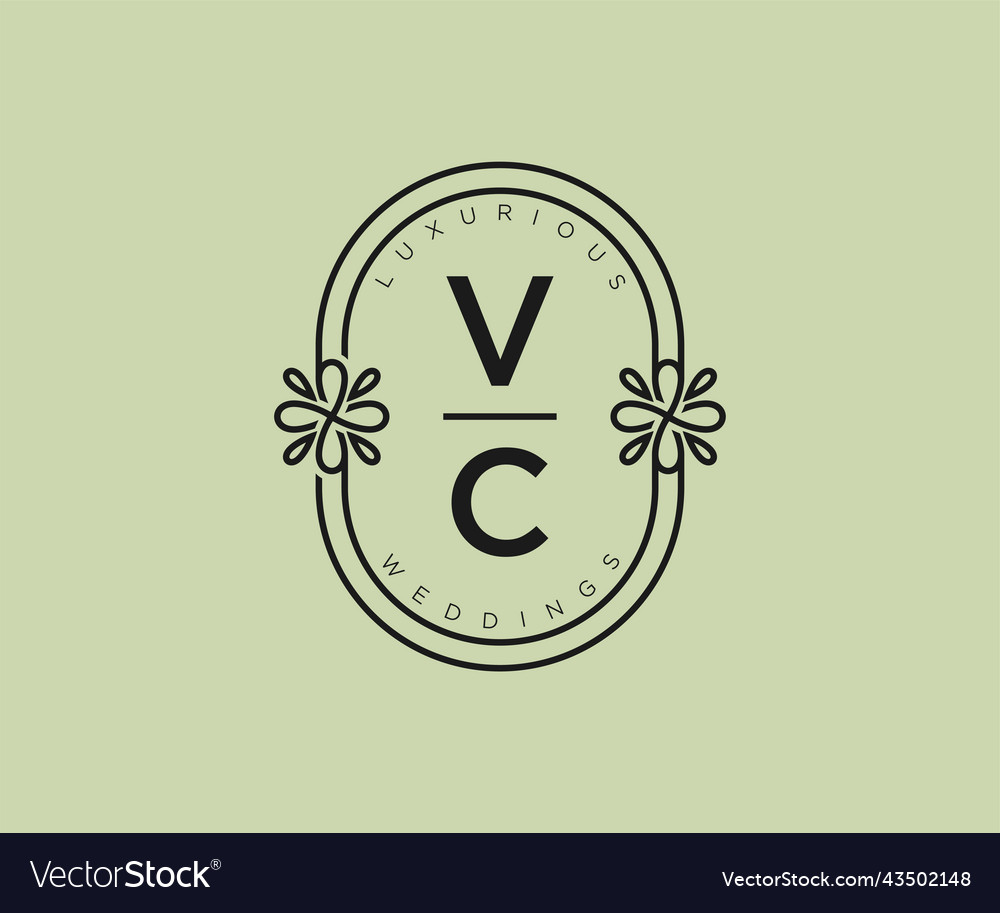 Vc initials letter wedding monogram logos Vector Image