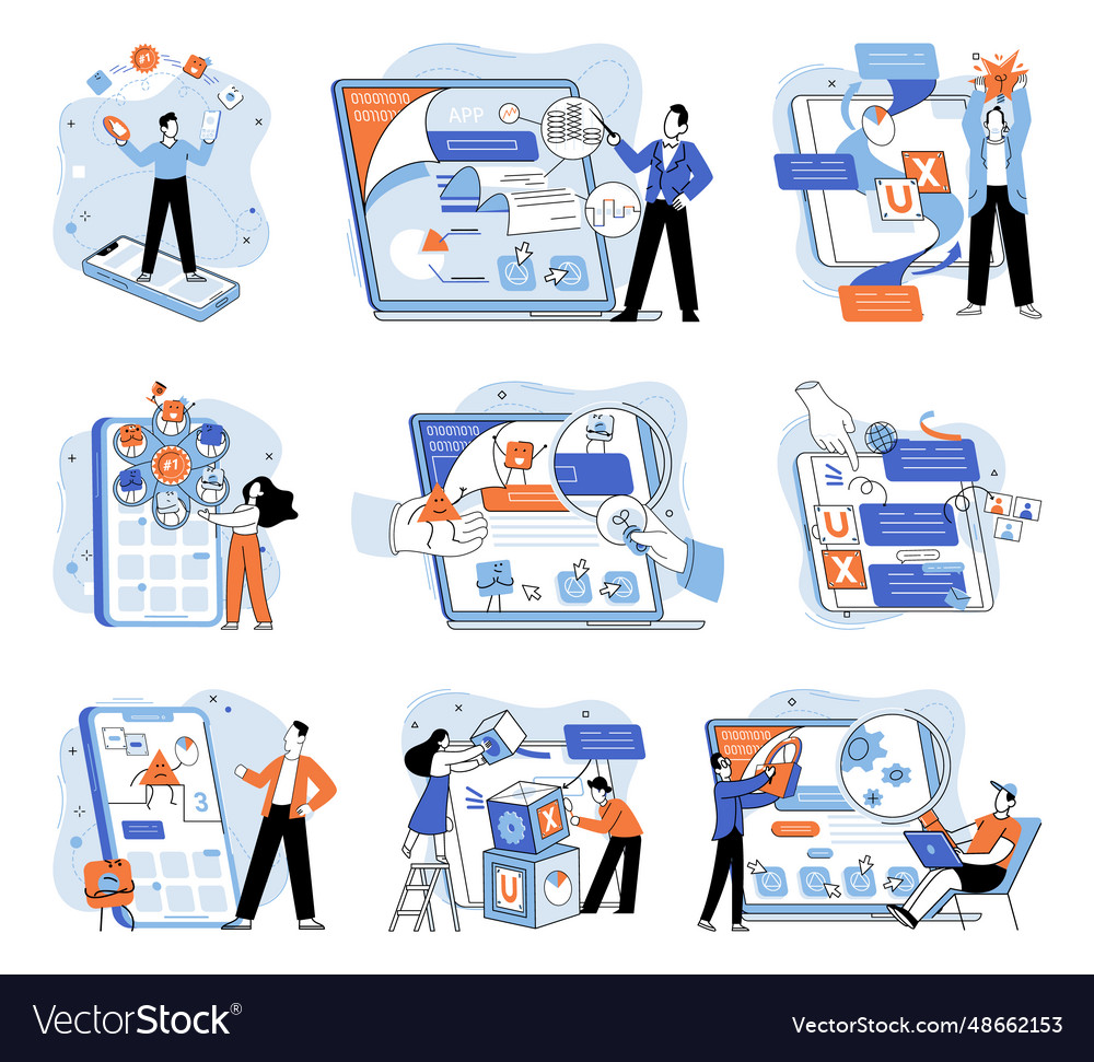 Application Testing Metaphor Royalty Free Vector Image