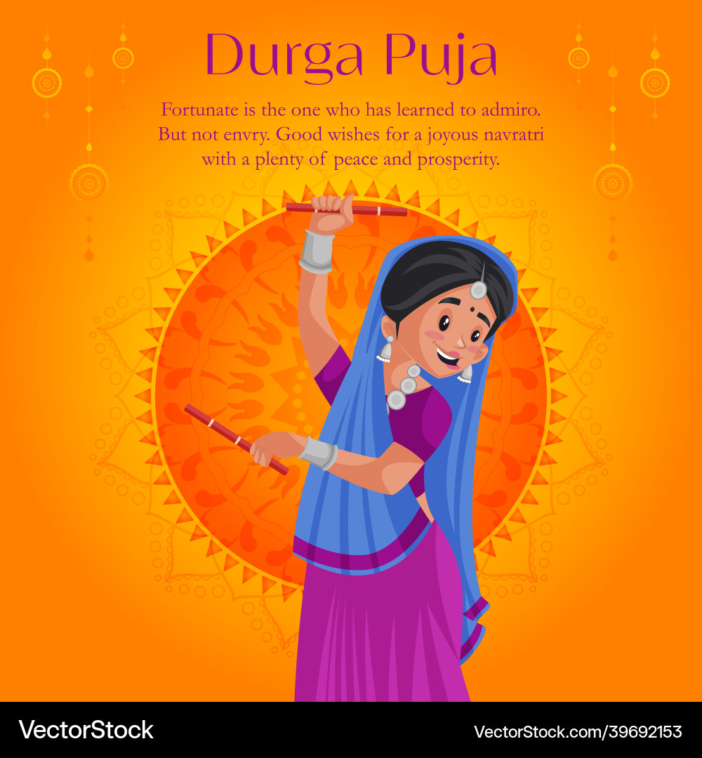 Banner design of durga pooja Royalty Free Vector Image