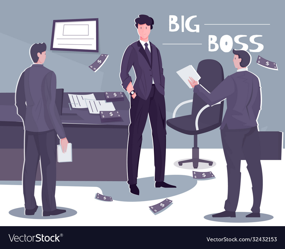 Chairman board flat composition Royalty Free Vector Image