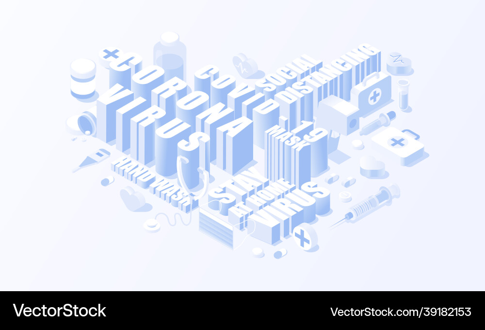 Corona virus test and medical tool icon isometric Vector Image