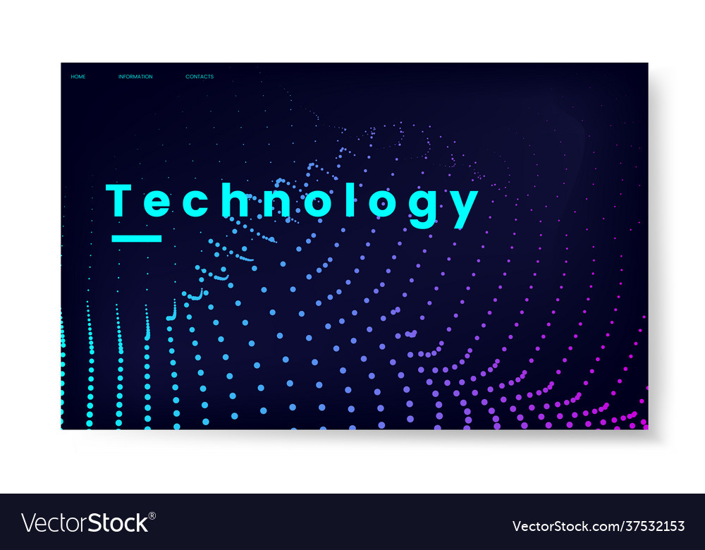 Data Visualization Particle Dynamic Wave Pattern Vector Image 