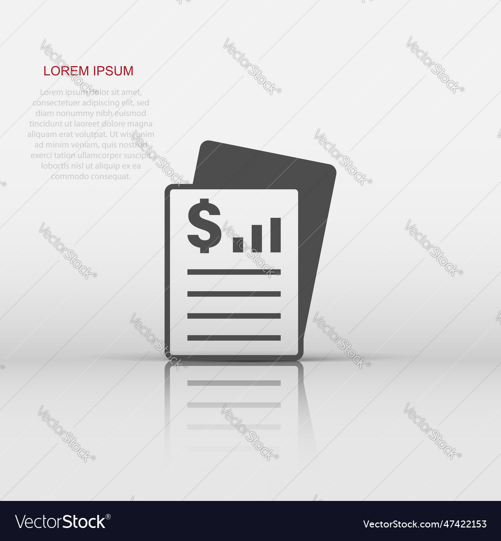 Financial statement icon in flat style document Vector Image