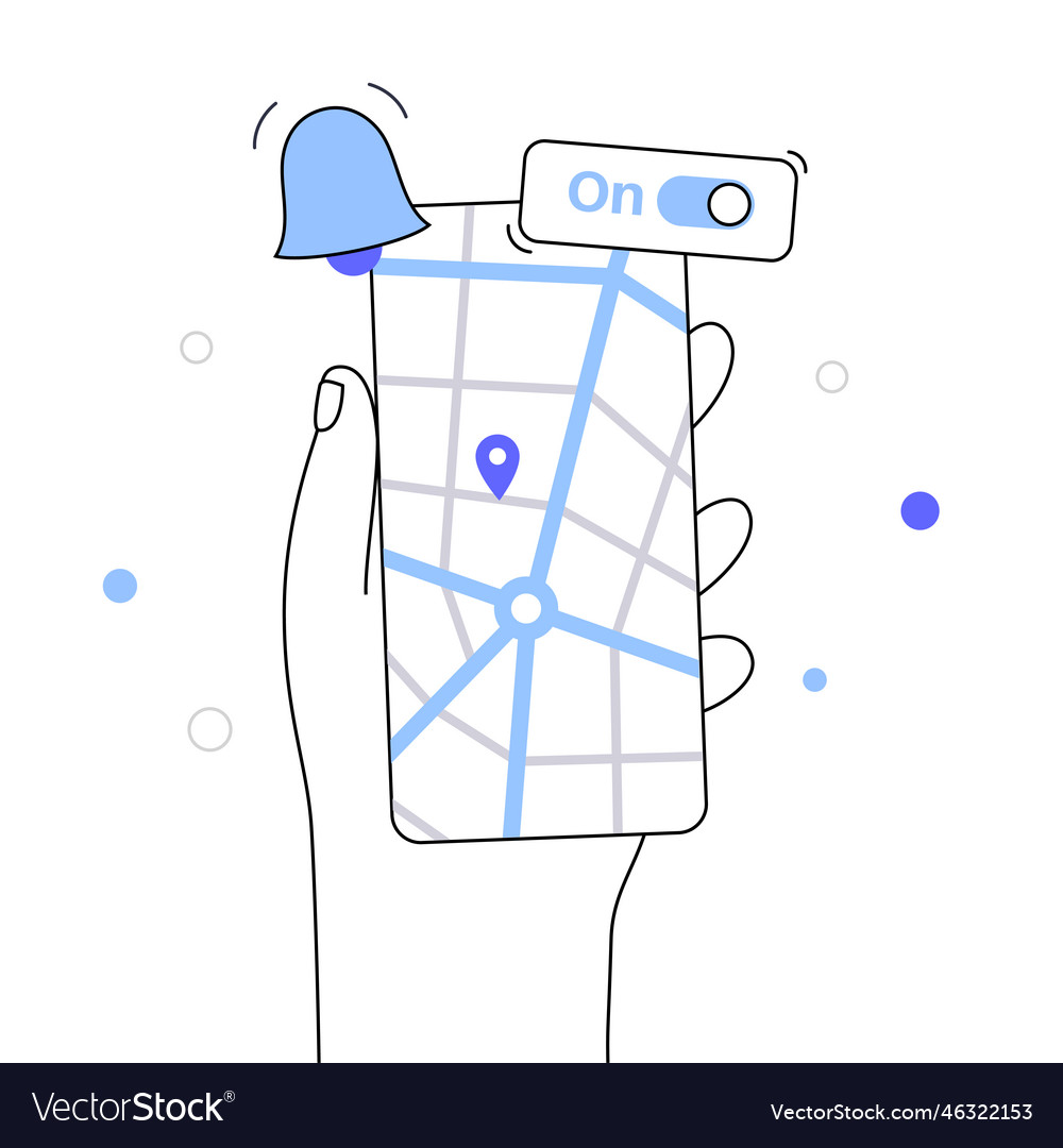 Gps activation toggle Royalty Free Vector Image