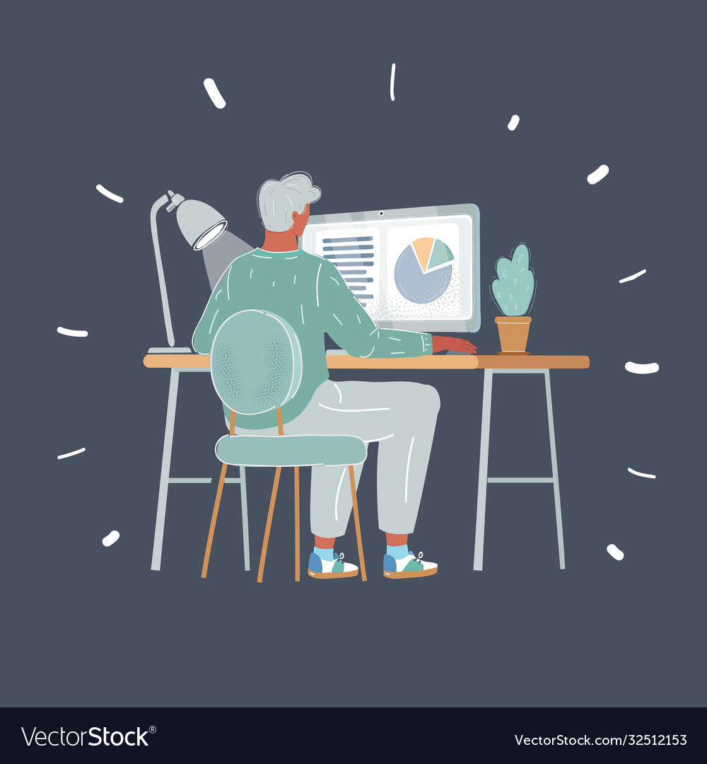 Hard working night Royalty Free Vector Image - VectorStock