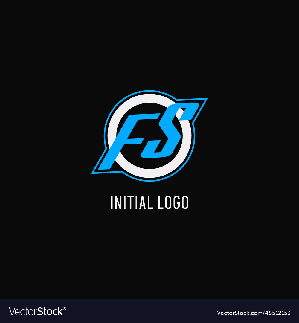 Initial fs logo circle line creative esport team Vector Image