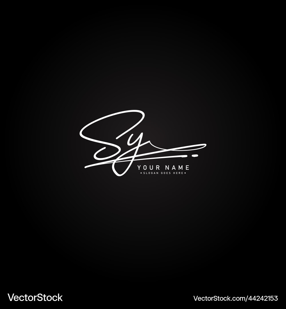 Initial letter sy logo handwritten signature Vector Image