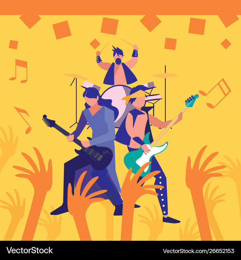 People musicians concert event design Royalty Free Vector