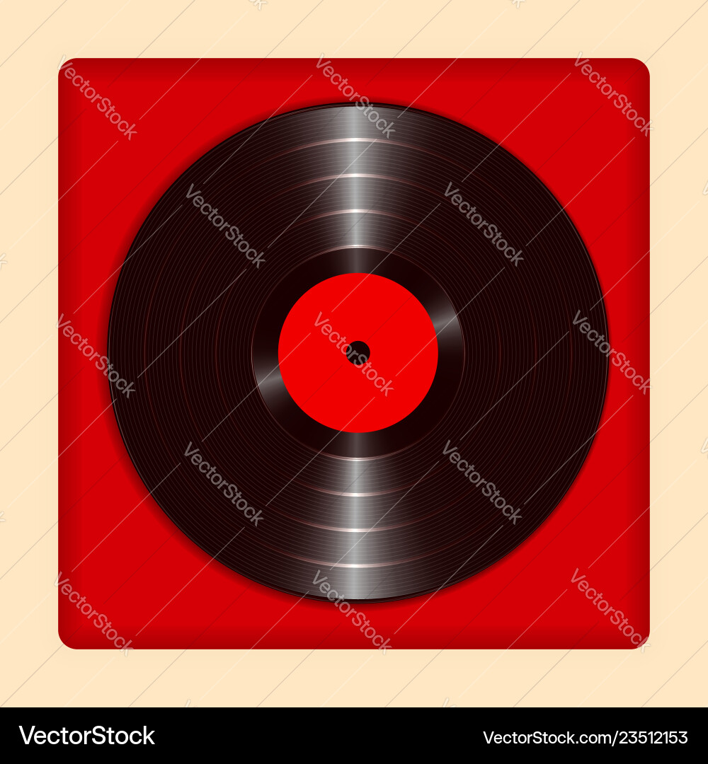 Realistic vinyl record with cover mockup retro Vector Image