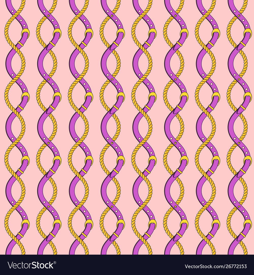 Seamless pattern with gold chains pendants Vector Image