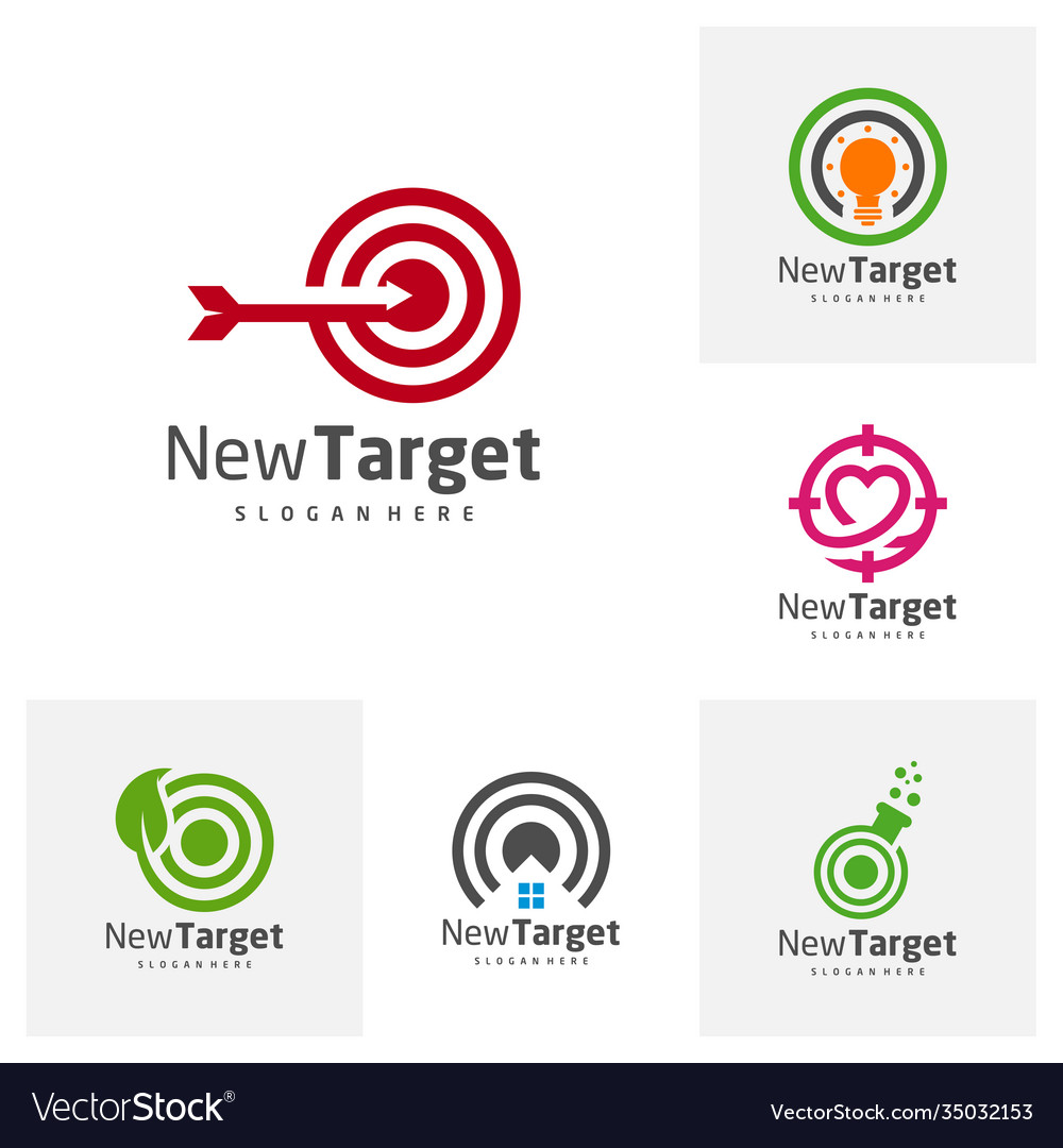 Set target logo template creative Royalty Free Vector Image