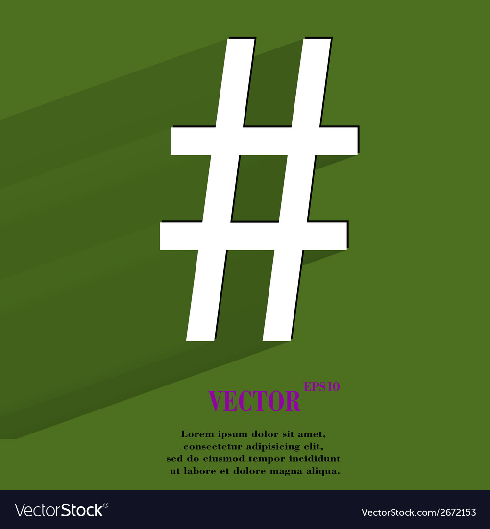 Sharp flat modern web button with long shadow and Vector Image