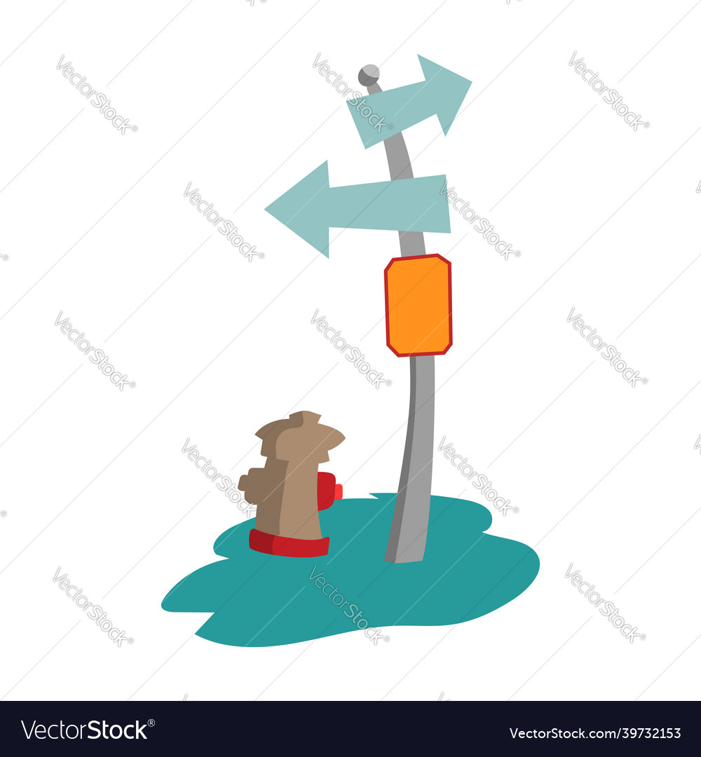 Tourist pointer sign - flat style Royalty Free Vector Image
