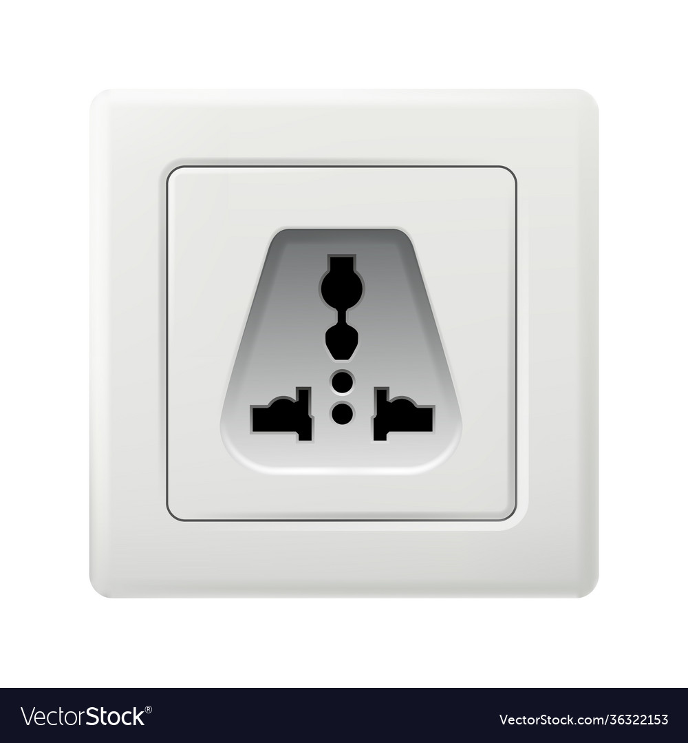 Universal socket for any plug isolated on white Vector Image