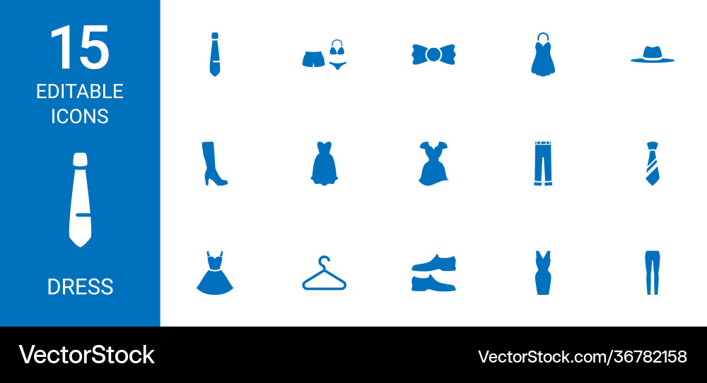 15 dress icons Royalty Free Vector Image - VectorStock