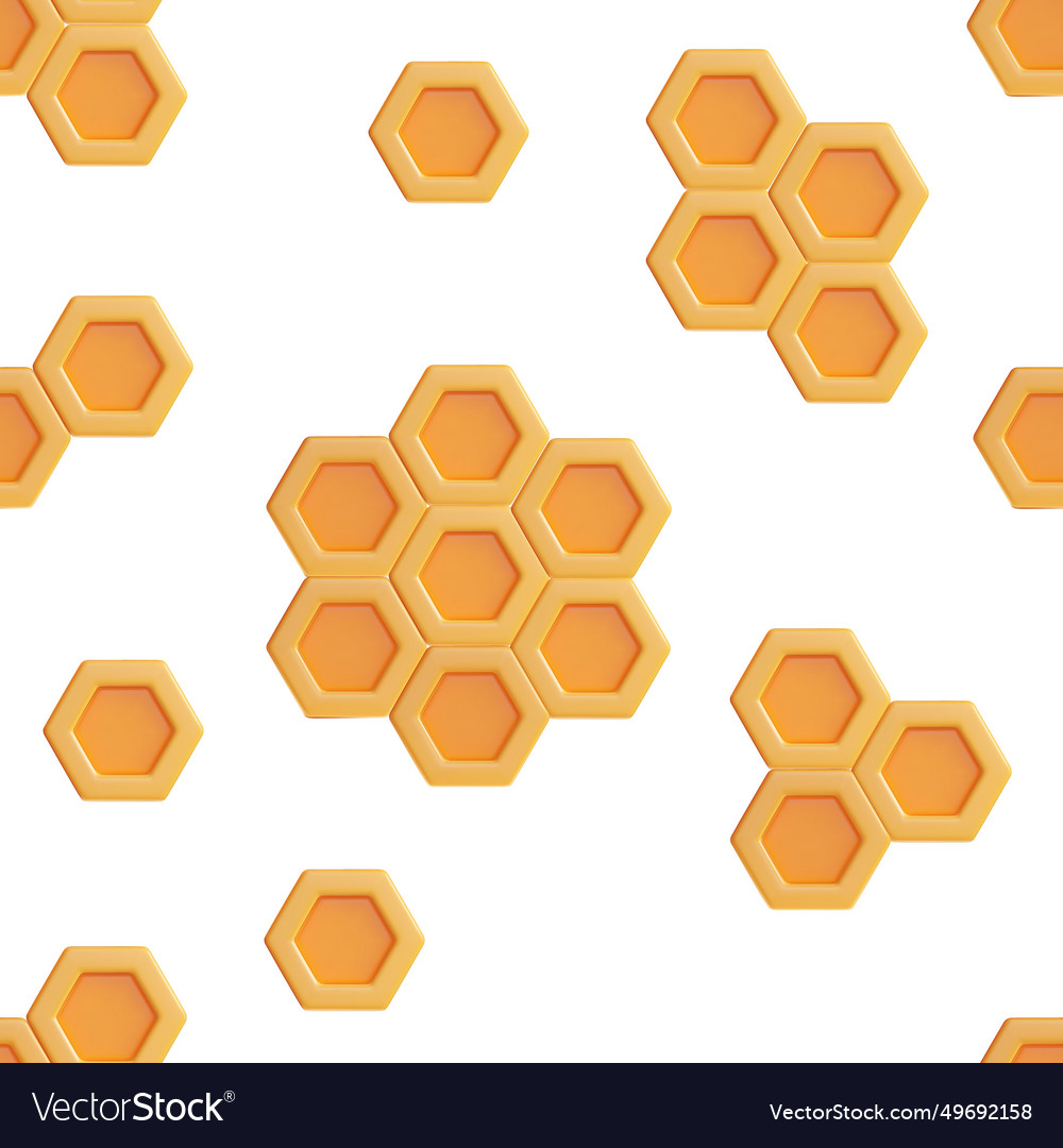 3d honeycomb cells seamless pattern Royalty Free Vector