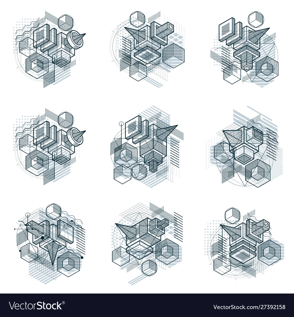 Abstract isometrics backgrounds 3d layout Vector Image