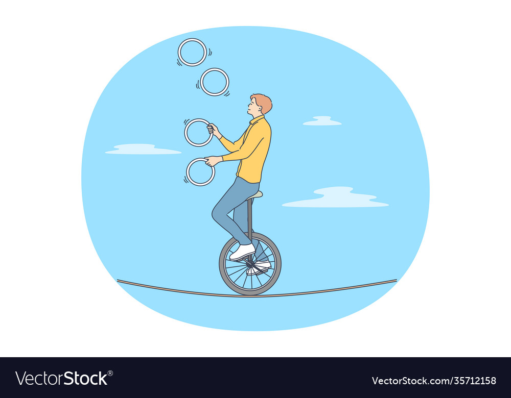 Acrobat performer challenge concept Royalty Free Vector