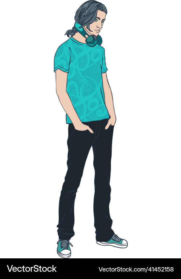 Attractive young man in casual style Royalty Free Vector