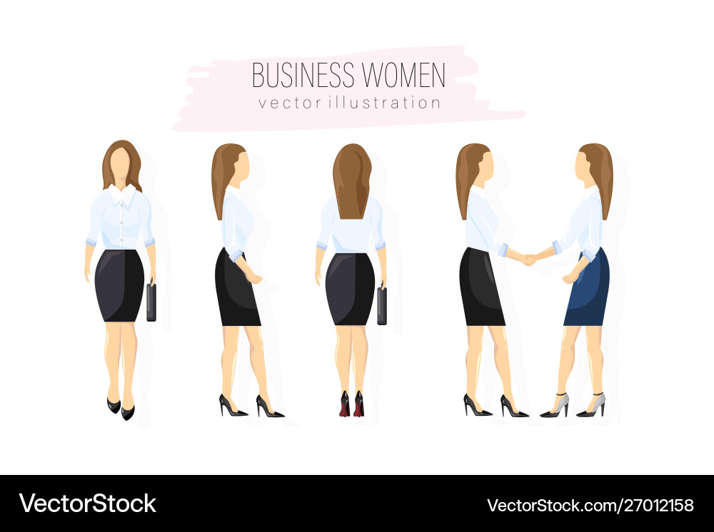 Business woman character design set Royalty Free Vector